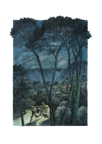 Inkheart - Elinor & Mo Make Their Escape - Watercolour – Art of the ...